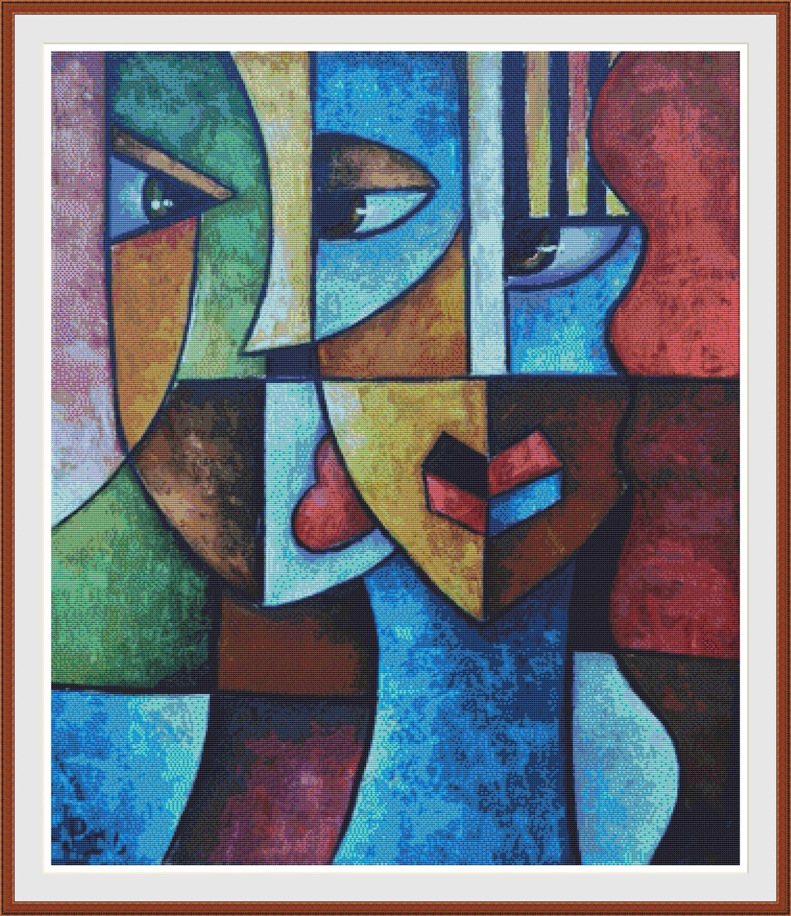 Cubism Figures Cross Stitch Pattern Counted Cross Stitch - Etsy