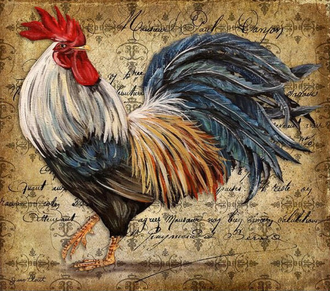 Vintage Rooster 2 Embroidery Pattern Cross Stitch Supply Counted Cross ...