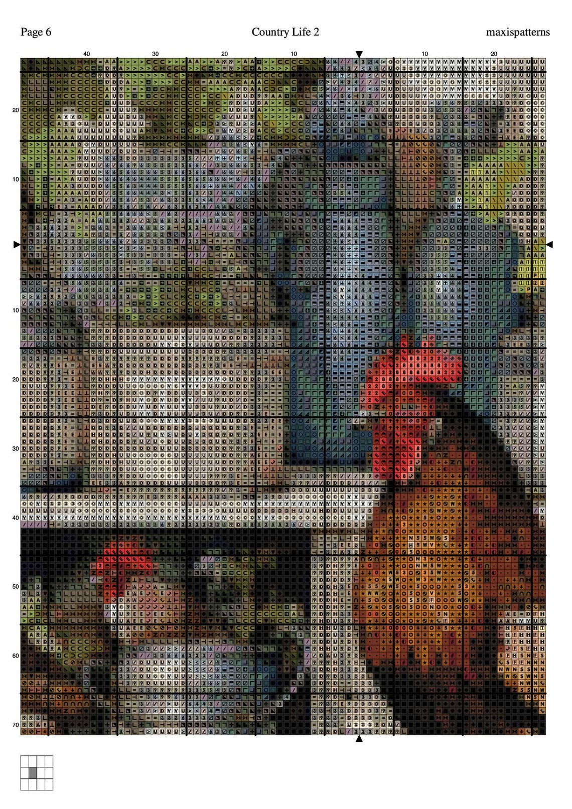 Country Life 2 Cross Stitch Pattern: Country Rooster, Vegetables ...