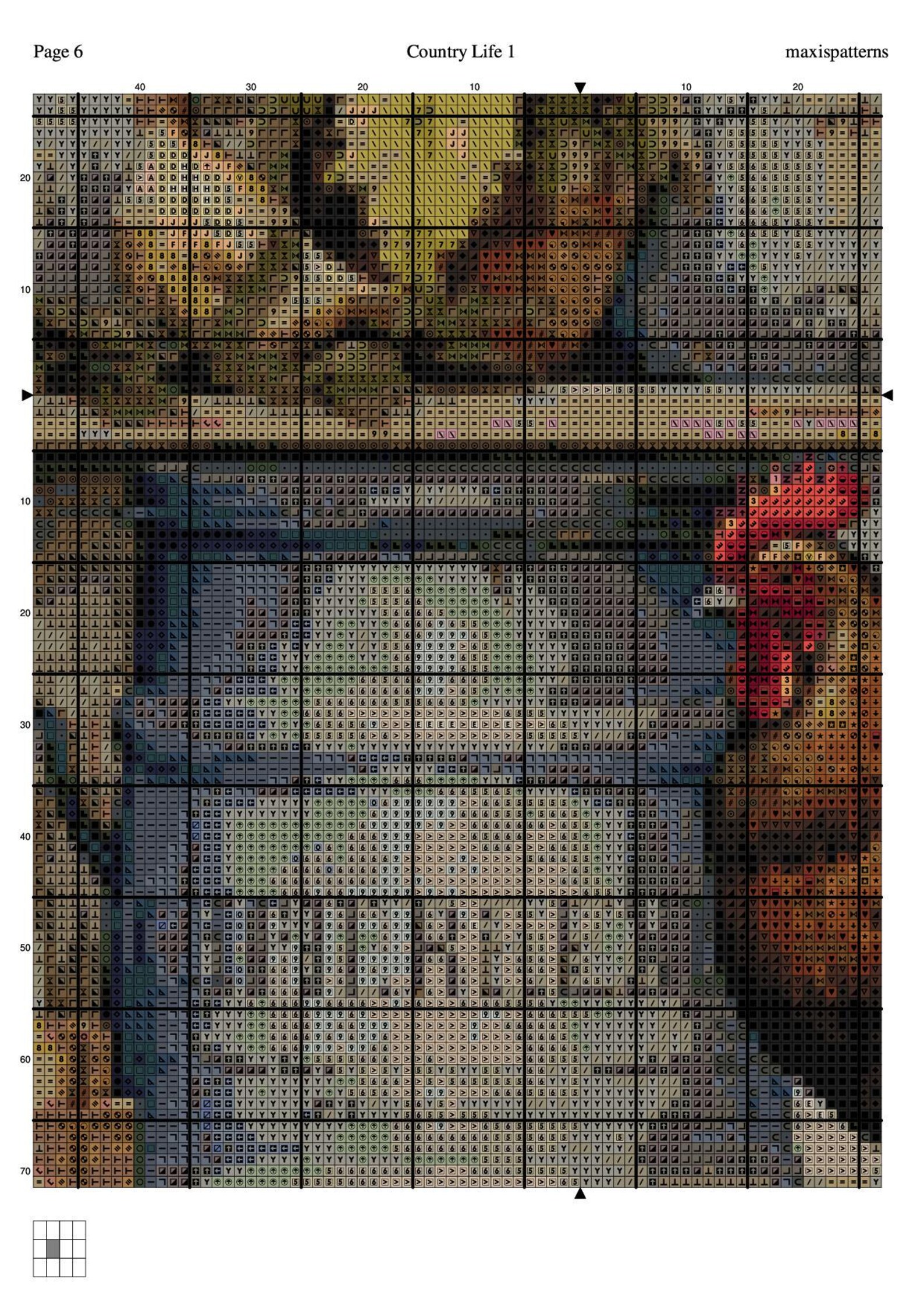 Country Life 1 Cross Stitch Pattern: Rooster & Sunflowers Rustic ...