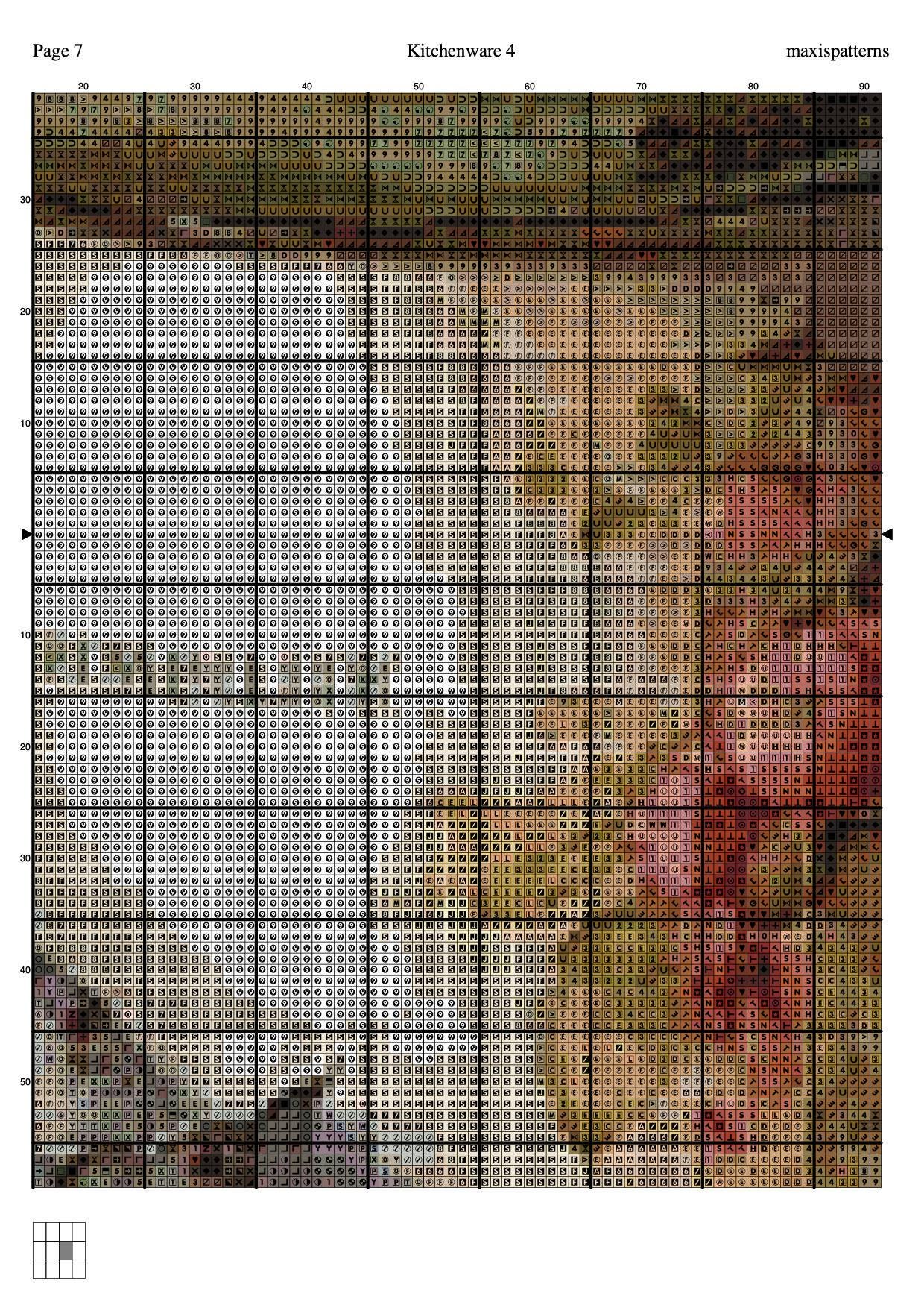 Kitchenware 4 Cross Stitch Pattern: Rustic Floral Cookware PDF. - Etsy