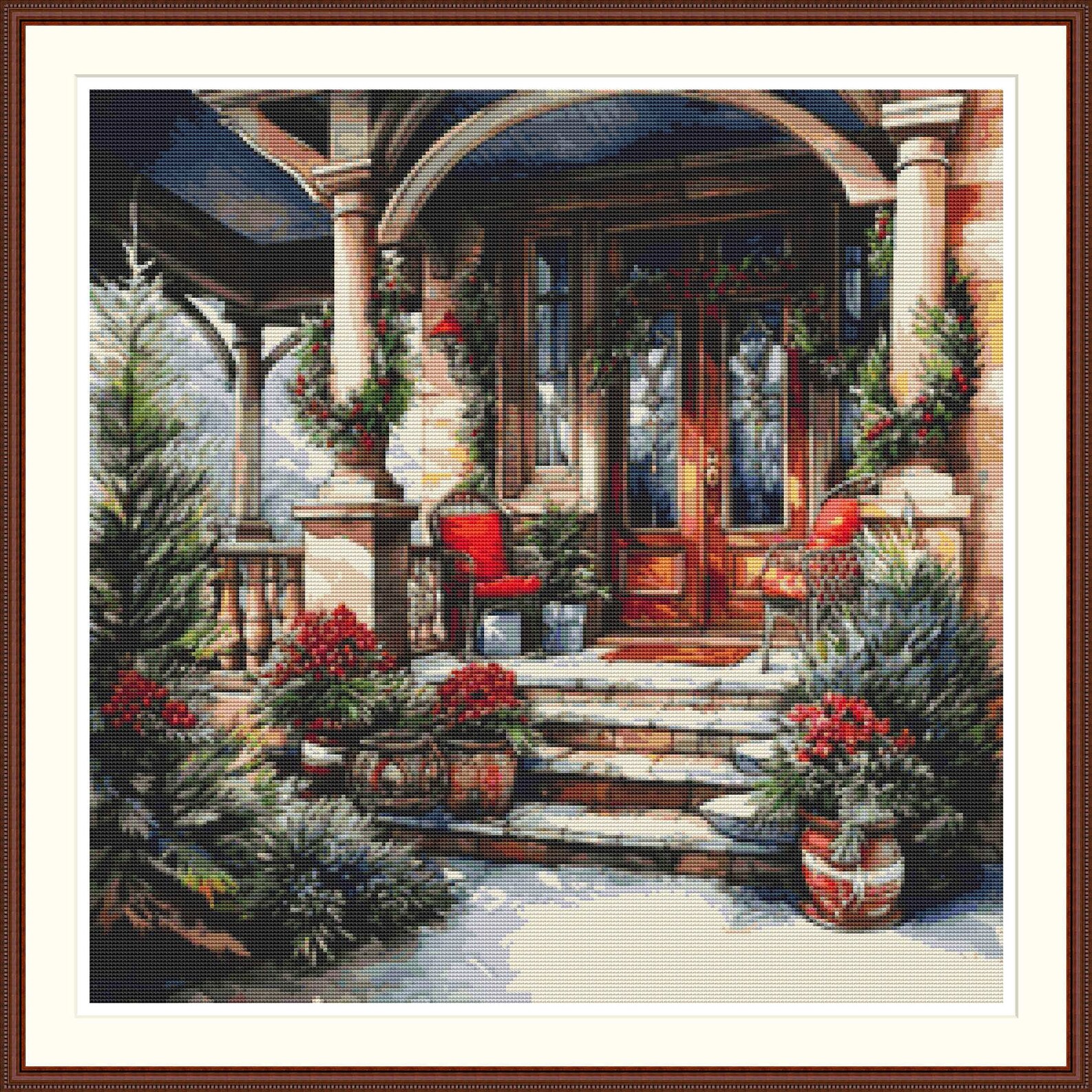 Christmas Porch 3 Cross Stitch Pattern: Festive Front Porch PDF ...