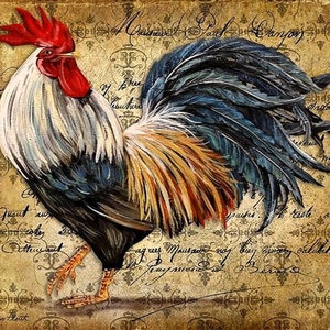 Vintage Rooster 2 Embroidery Pattern Cross Stitch Supply Counted Cross ...