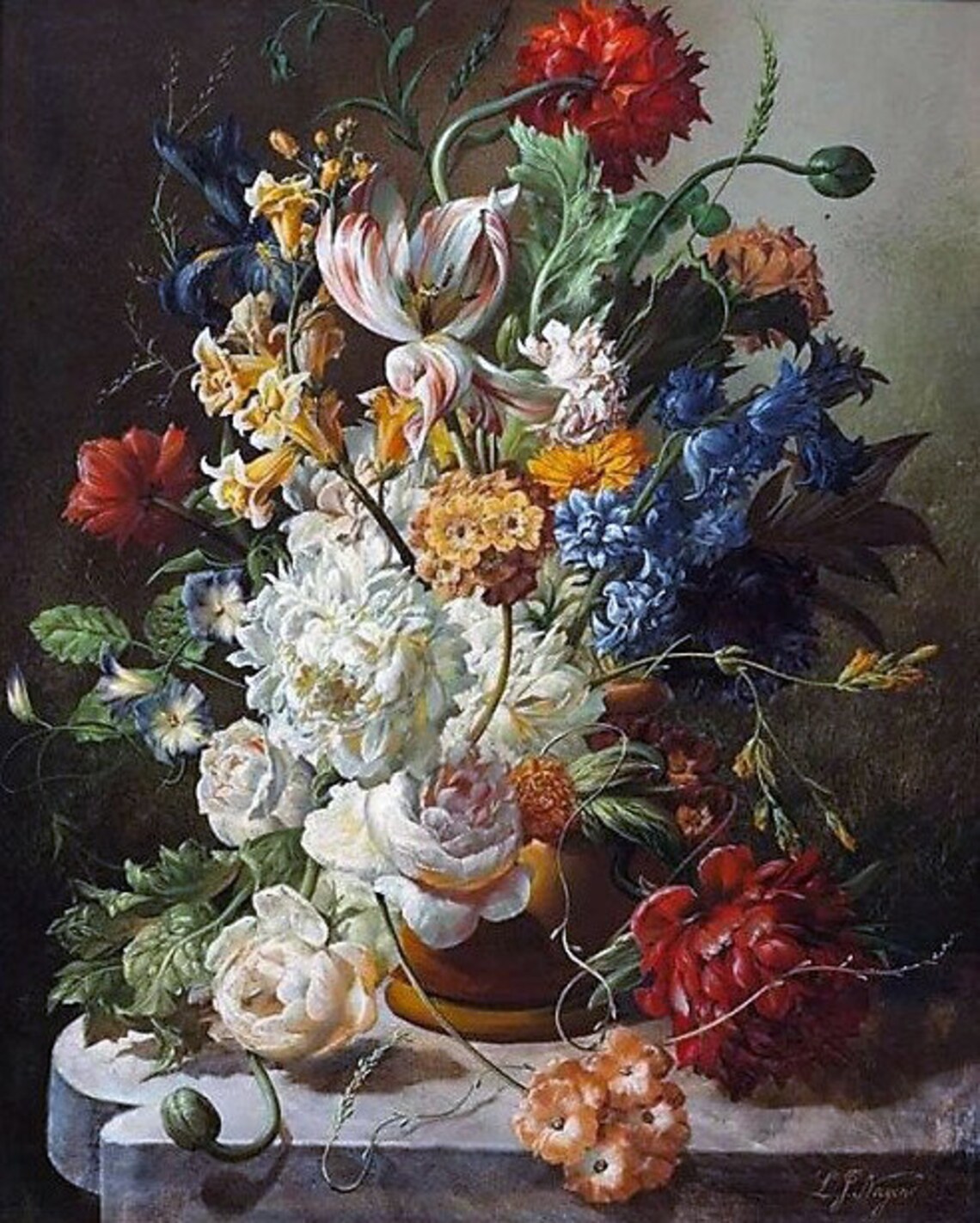 A Flower Still Life Cross Stitch Pattern Counted Cross - Etsy