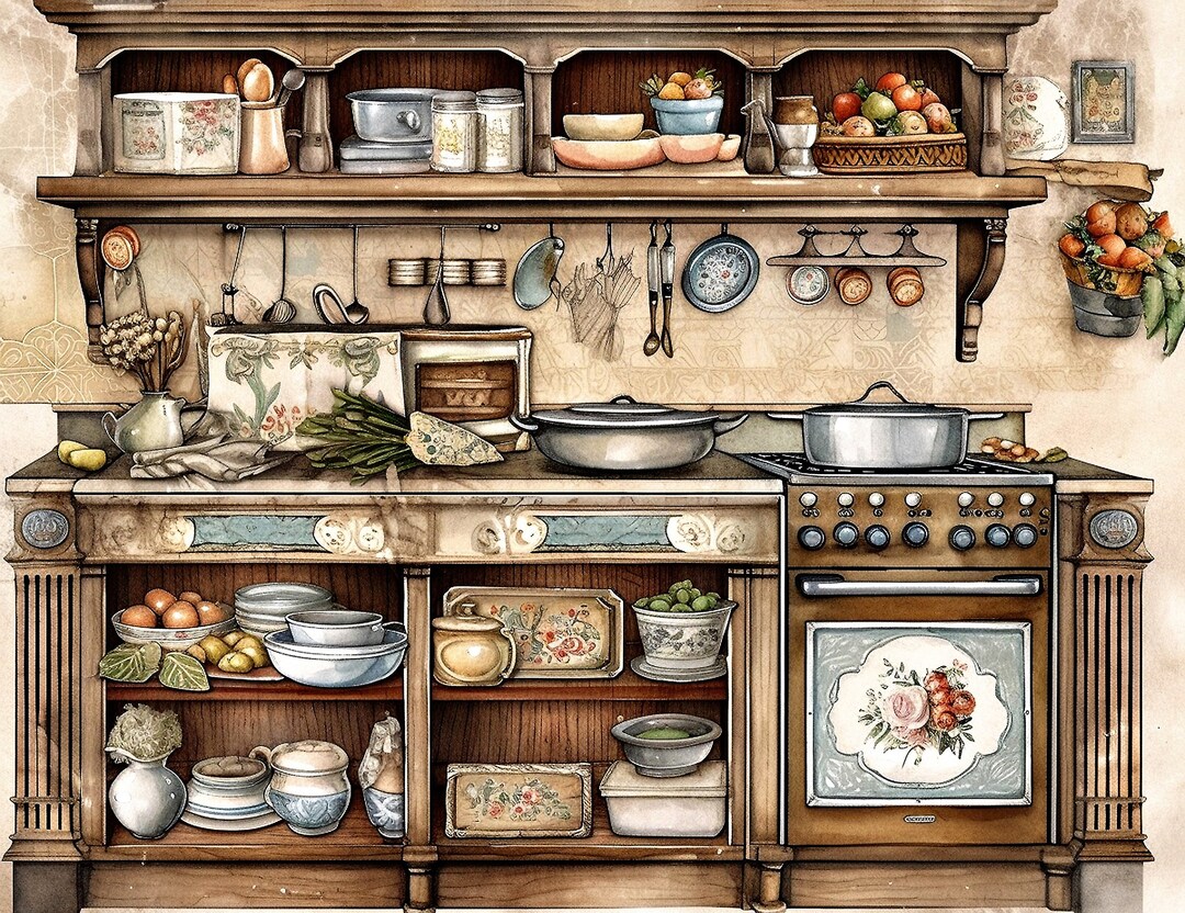 Old Kitchen 3, Cross Stitch Pattern, Counted Cross Stitch, Hand ...