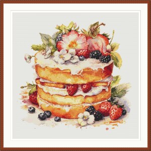 Sponge Cake 1. Cross Stitch Pattern, Counted Cross Stitch, PDF Cross ...