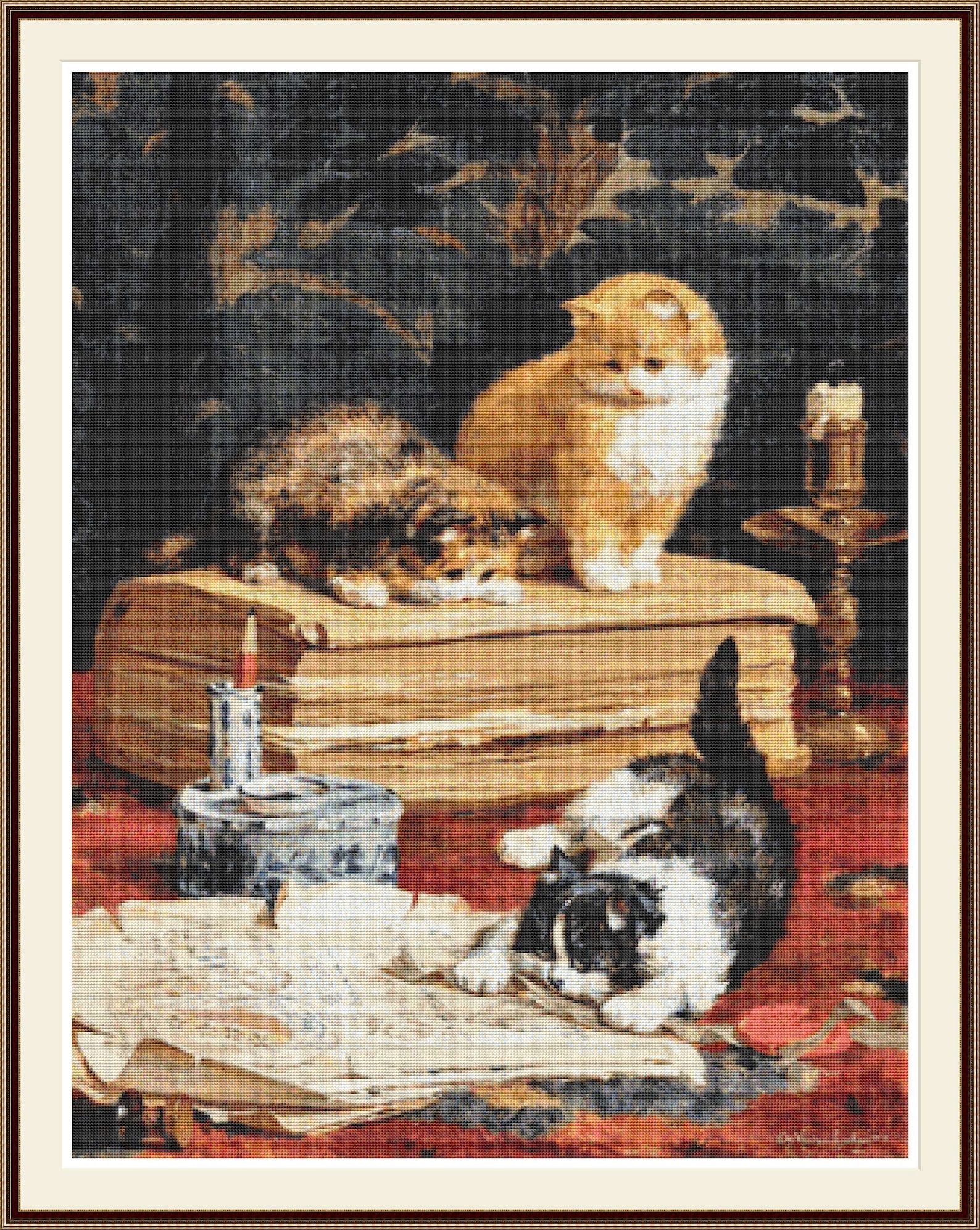 At the Library Cross Stitch Pattern Counted Cross Stitch - Etsy