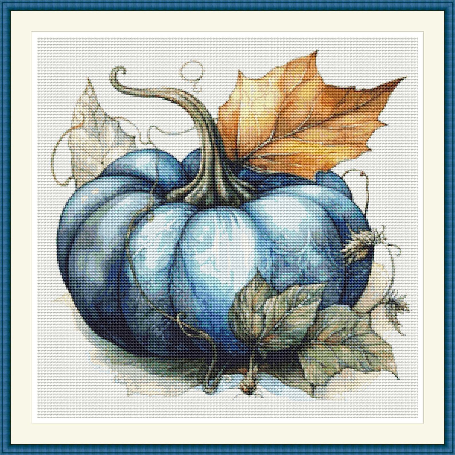 Blue Pumpkin 3. Cross Stitch Pattern Counted Cross Stitch - Etsy
