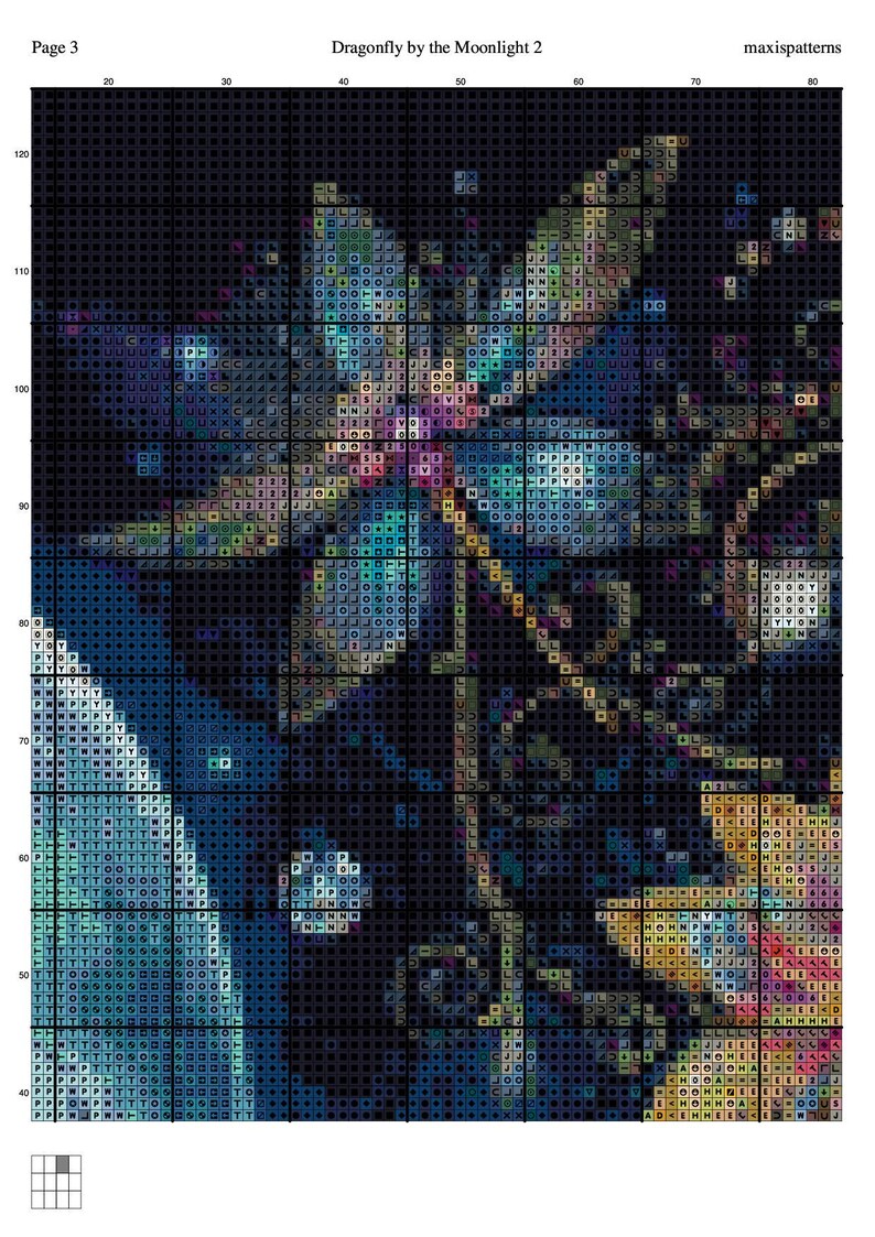 Dragonfly by the Moonlight 2 Cross Stitch Pattern, Fantasy Night ...