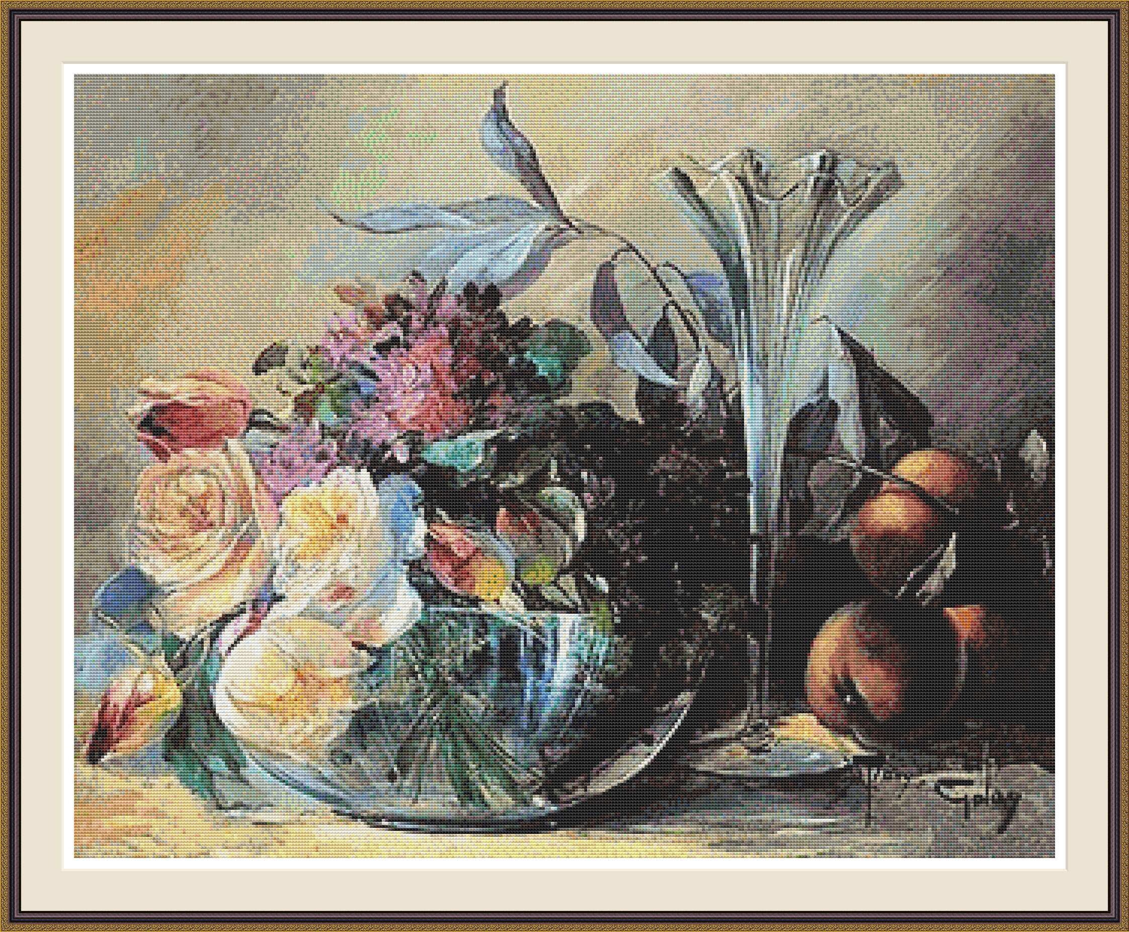 An Empty Vase Counted Cross Stitch Pattern in PDF Format - Etsy