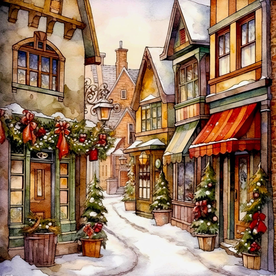 Christmas Street Scene 4. Cross Stitch Pattern, Counted Cross Stitch ...