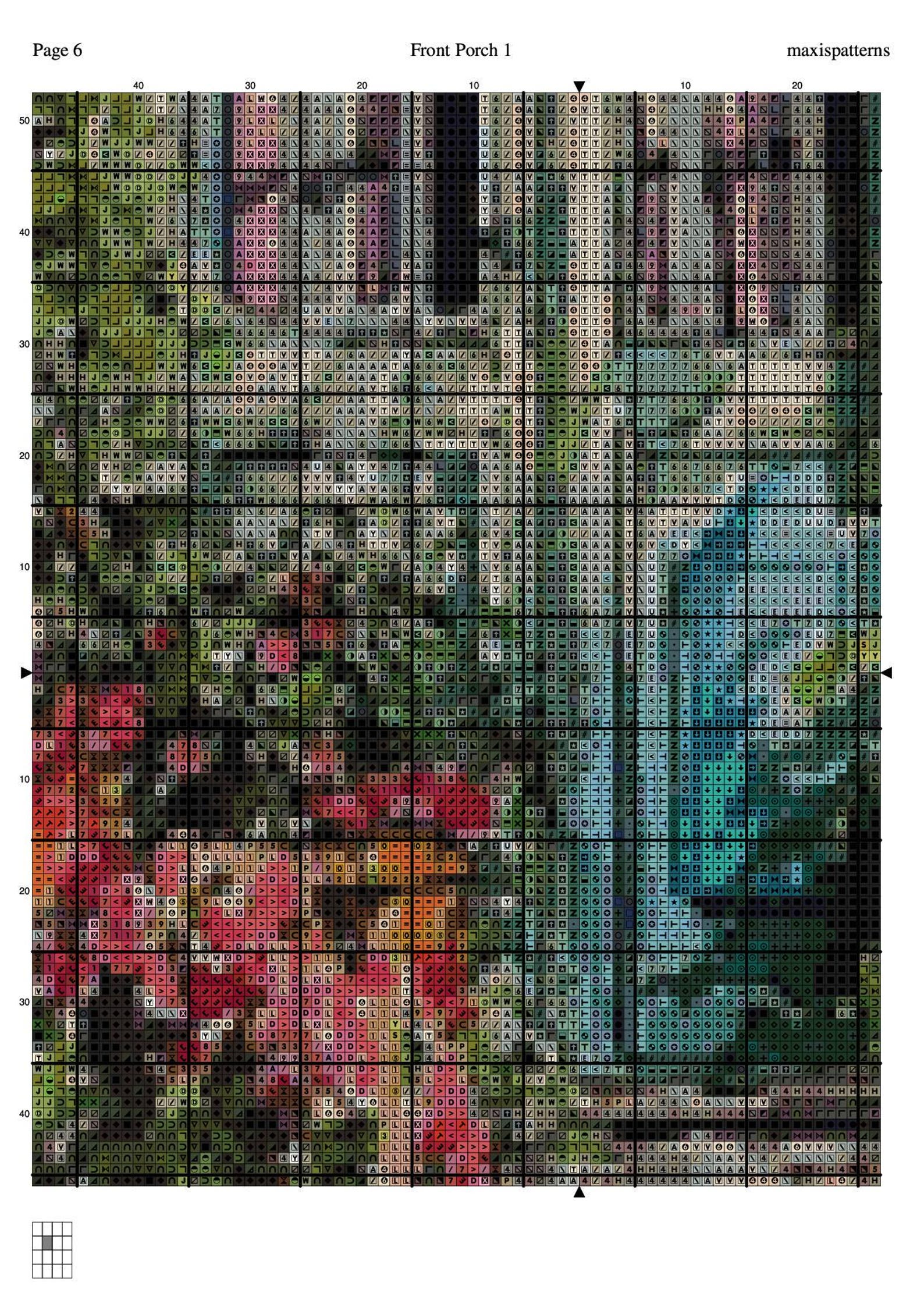 Front Porch 1 Cross Stitch Pattern: Floral Entrance Embroidery PDF ...