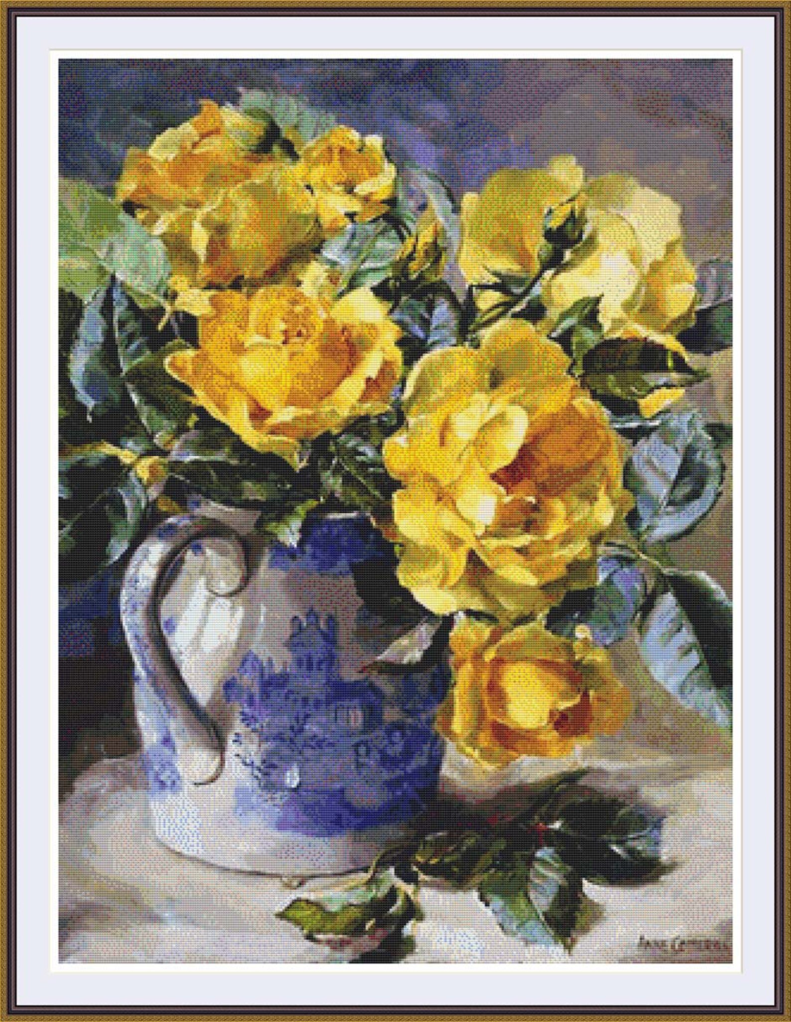 Yellow Roses. Cross Stitch Pattern. Cross Stitch. Cross Stitch - Etsy