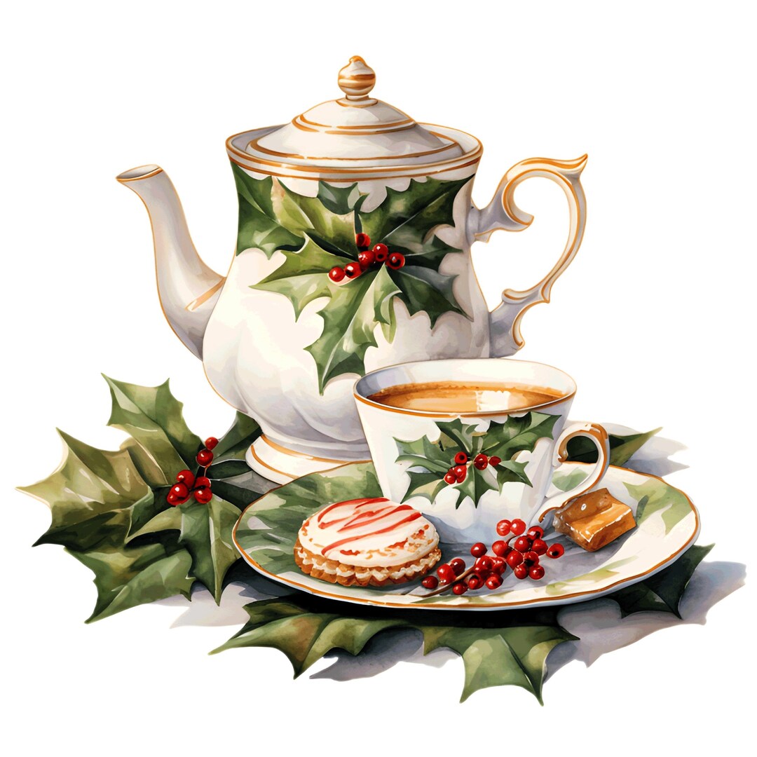 Christmas Tea Time 3. Cross Stitch Pattern, Counted Cross Stitch, Hand ...