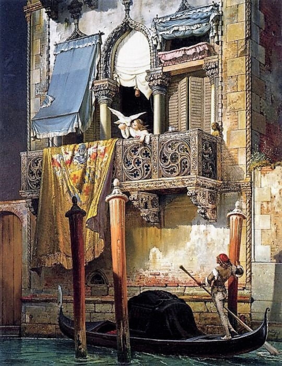 Courtship in Venice Cross Stitch Pattern, Counted Cross Stitch, Hand ...