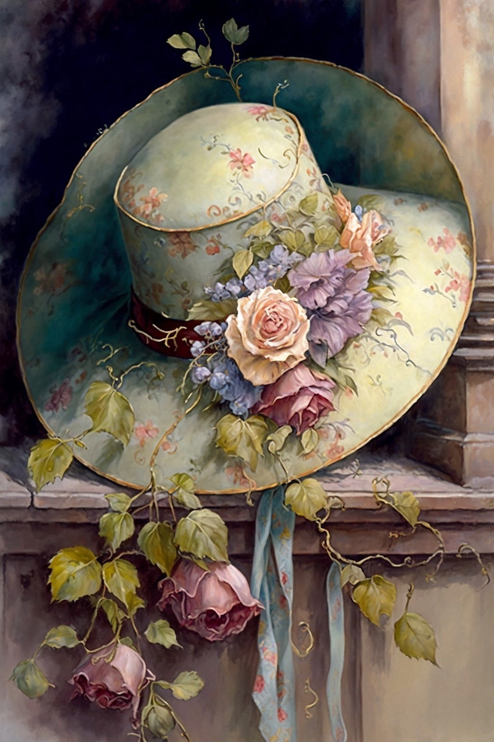 Romantic Hat 1. Cross Stitch Pattern Counted Cross Stitch - Etsy