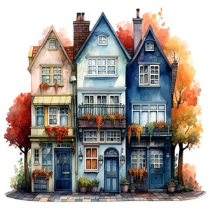 Colorful Houses 1. Cross Stitch Pattern, Counted Cross Stitch, PDF ...