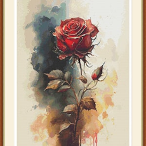 Rose 2, Cross Stitch Pattern, Counted Cross Stitch, Hand Embroidery ...