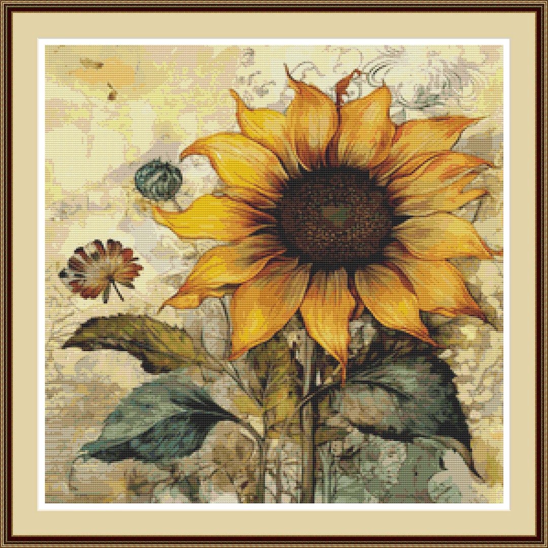 Sunflower 3. PDF Cross Stitch, Floral Pattern, Home Decor, Sunflower ...