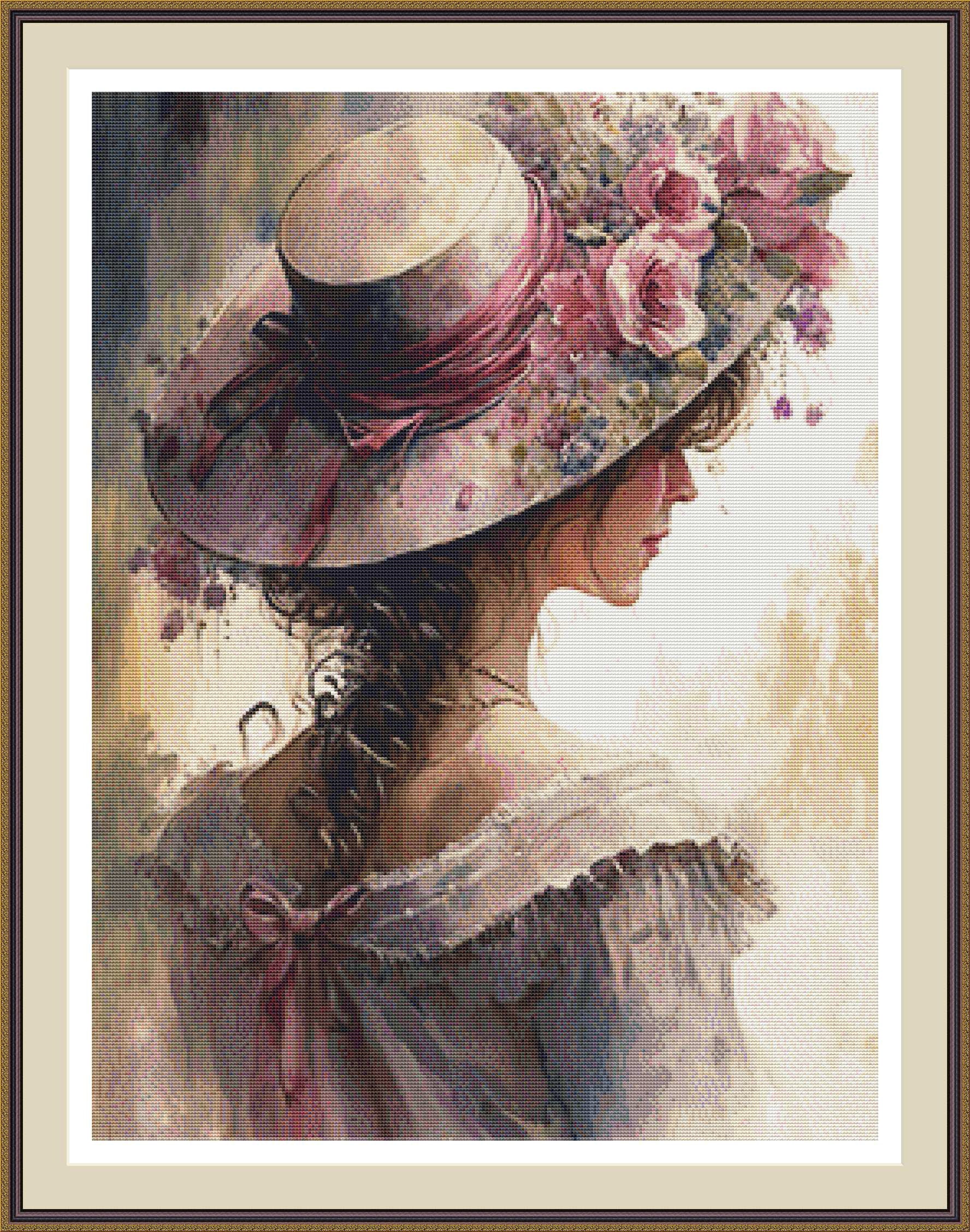 Romantic Lady 1 Cross Stitch Pattern: Vintage Hand Embroidery Woman ...