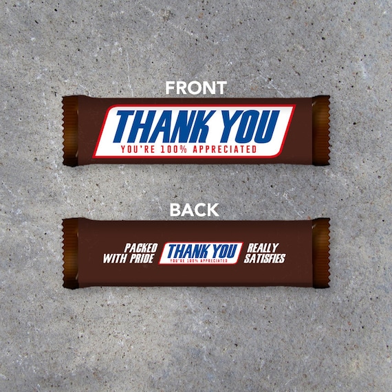 Paper THANK YOU Candy Bar Wrappers \u2013 Printable Instant Download ...
