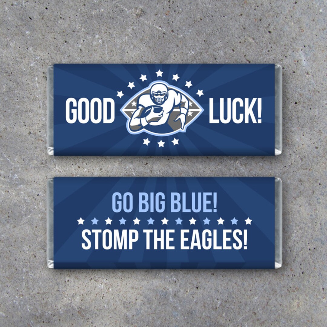 Football GOOD LUCK Candy Bar Wrapper Personalized Printable Hershey's ...