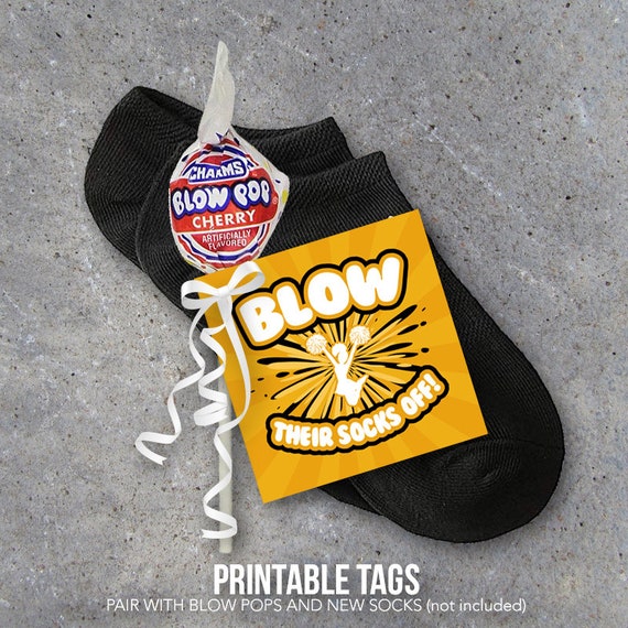 Cheer Good Luck Gift – Yellow Gold "Blow Their Socks Off" Printable ...