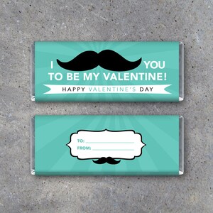 Valentines Day Candy Bar Wrappers Printable Instant Downloads Mustache ...