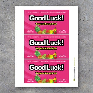Sports Good Luck Gift Tropical Candy Fuel Printable Tags to - Etsy