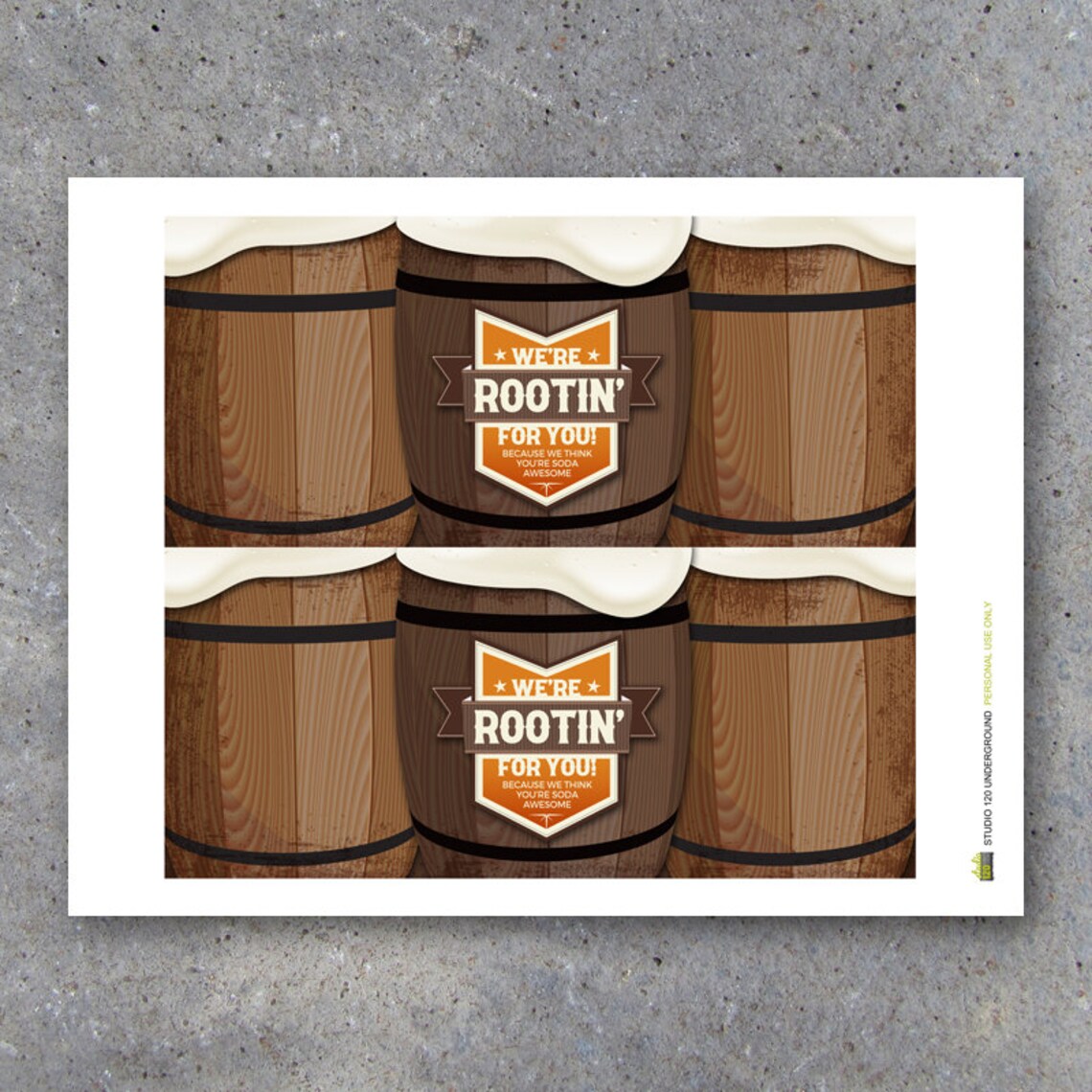 Root Beer Can Wrappers Printable Sports GOOD LUCK Label | Etsy