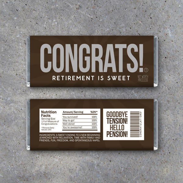 Retirement Candy Bar - Etsy