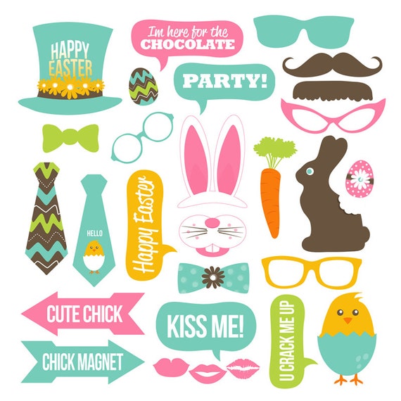 Easter Photo Booth Props Collection - Printable Instant Download ...