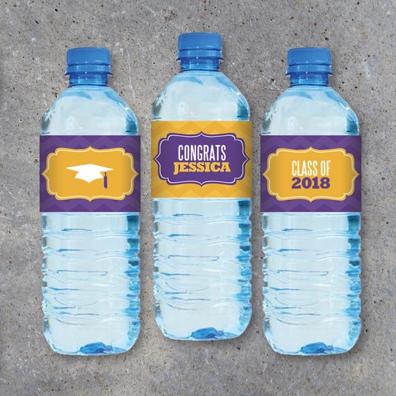 Graduation Personalized Water Bottle Labels – Printable Custom ...