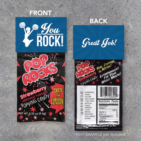 Cheerleading YOU ROCK Treat Toppers for Pop Rocks – Printable "Good ...
