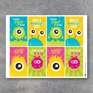 Monster Valentine's Day Card for Kids Printable Valentines Cards for ...