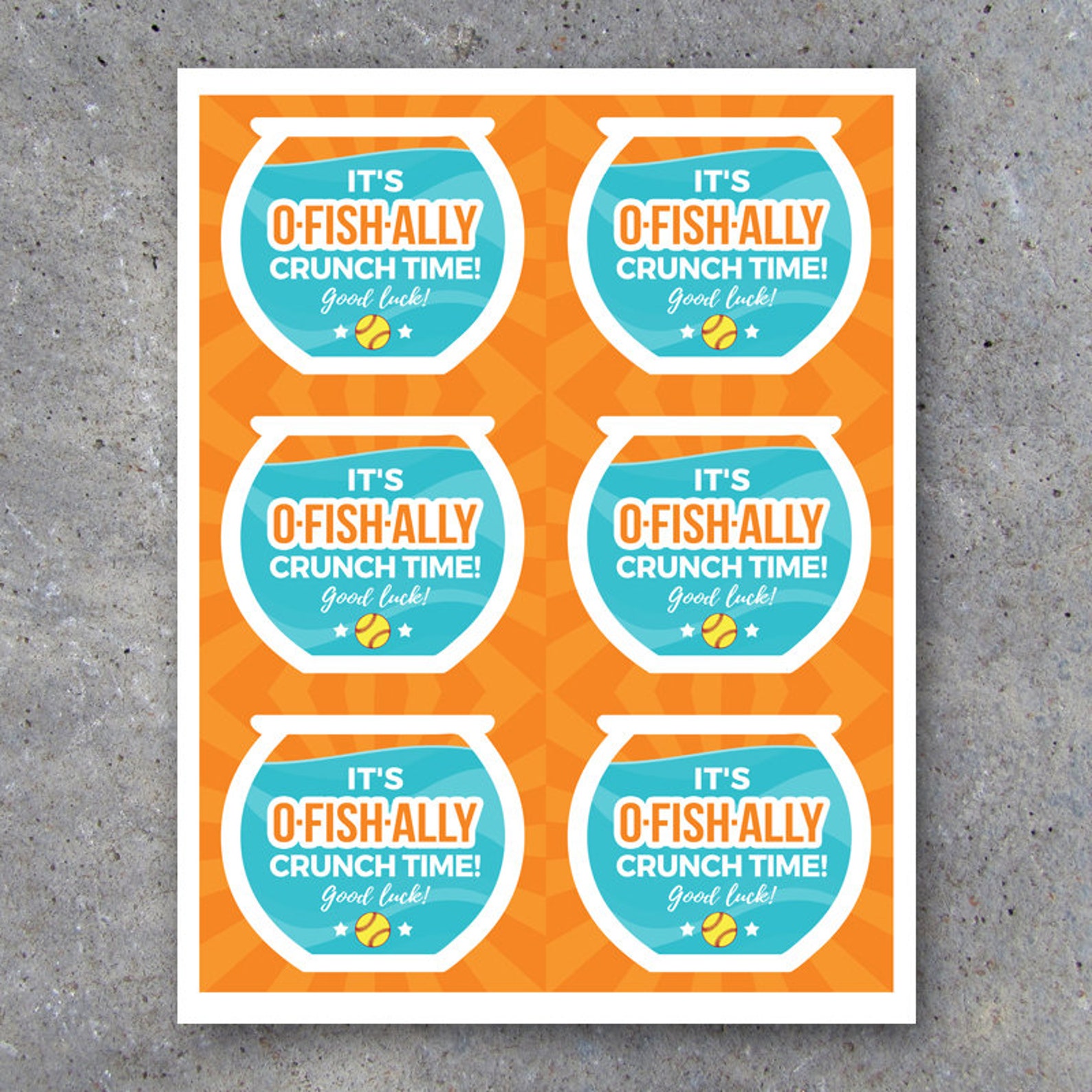 Softball Good Luck Gift It's O-fish-ally Crunch Time - Etsy