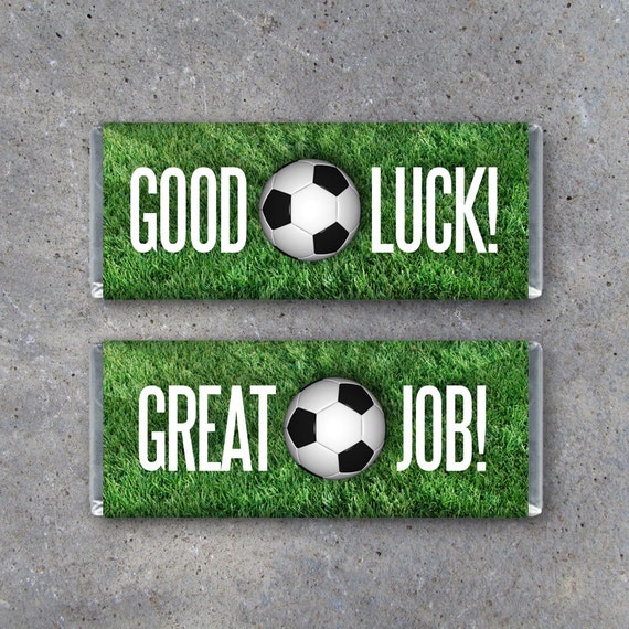 Soccer Candy Bar Wrappers featuring "Good Luck!" or "Great Job ...