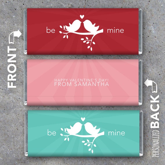Valentine’s Day Candy Bar Wrappers – Printable Personalized Be Mine ...