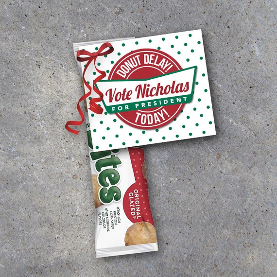 Election Campaign Donut Tags – Printable Tags personalized w name and ...
