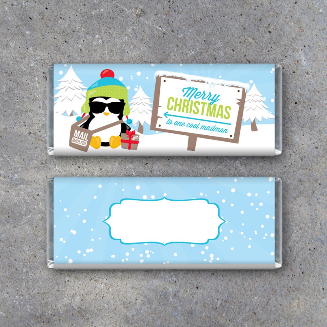 Mailman Merry Christmas Candy Bar Wrapper Printable Mailman Christmas ...