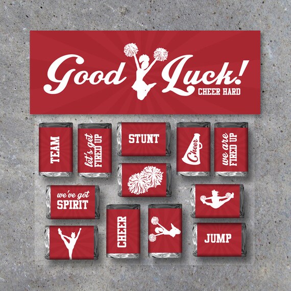 Cheerleading Mini Candy Bar Wrappers and Matching Treat Toppers ...
