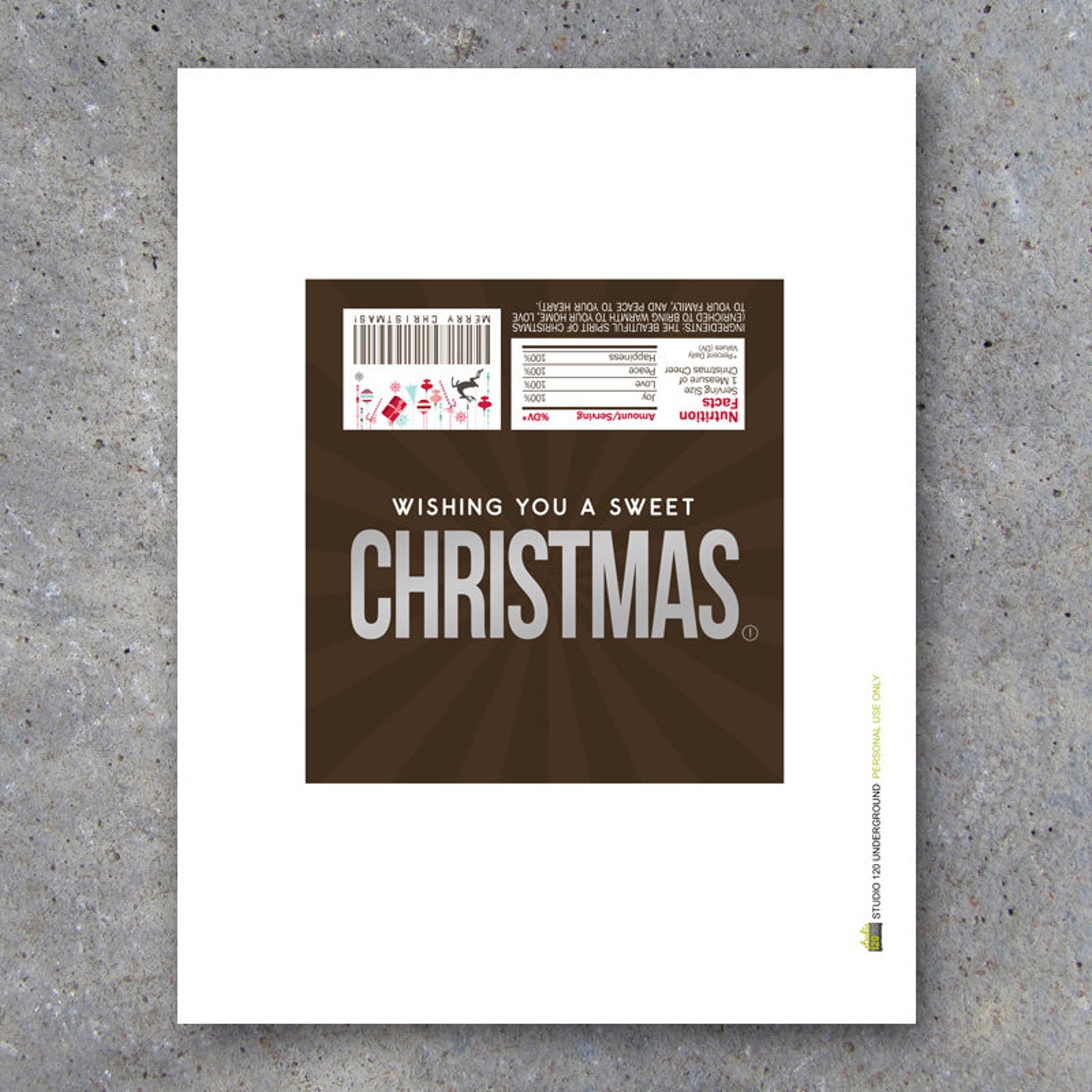 Merry Christmas Candy Bar Wrappers Printable Instant - Etsy