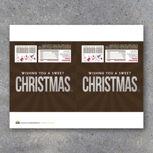 Merry Christmas Candy Bar Wrappers Printable Instant Download Create ...