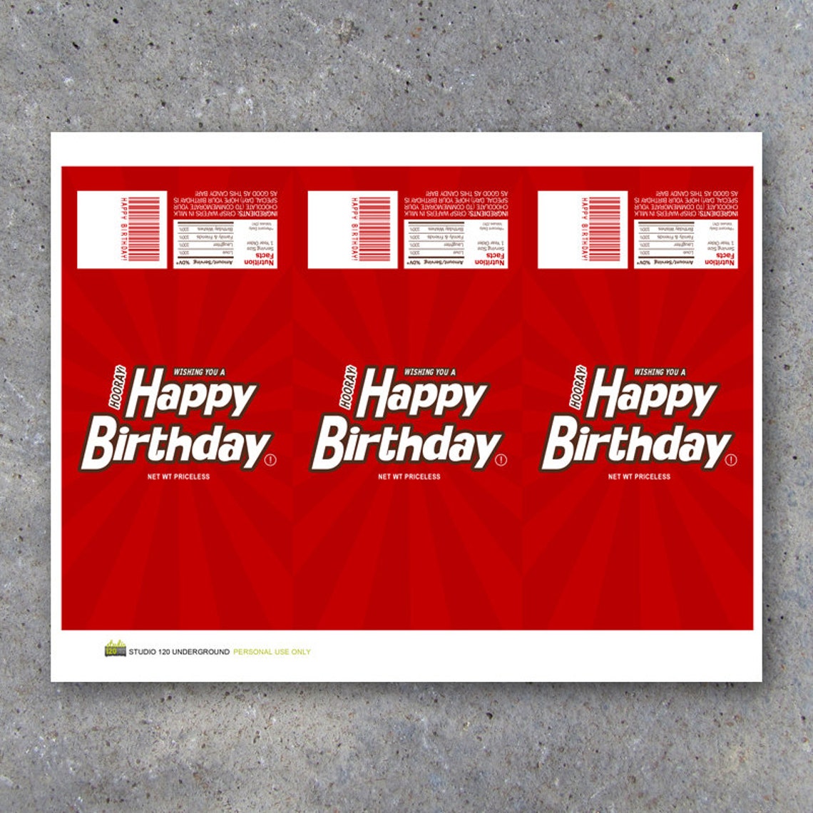 HAPPY BIRTHDAY Candy Bar Wrappers Printable Instant Download - Etsy