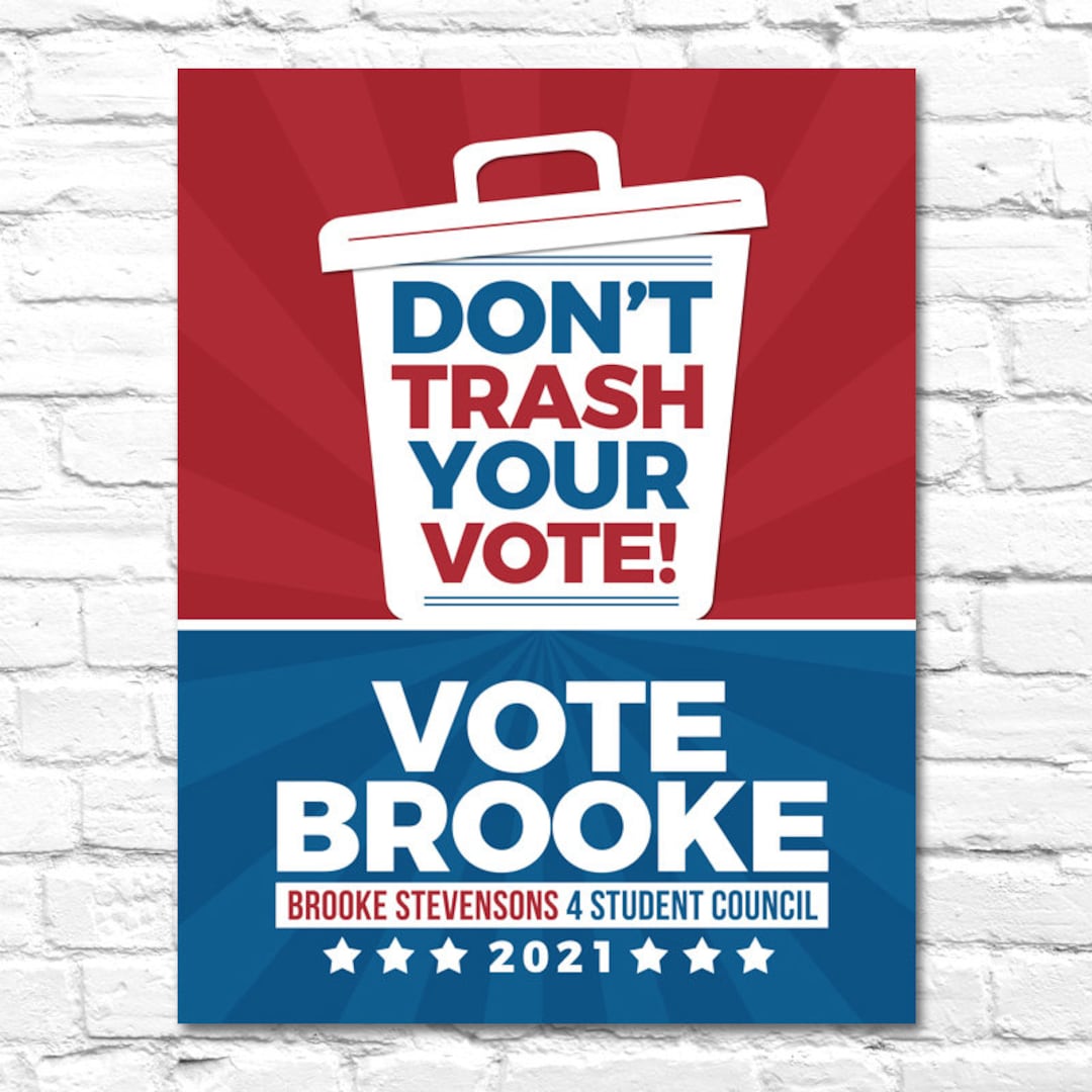 Election Campaign Poster 17 Printable Poster to Hang Over a Trash Can ...
