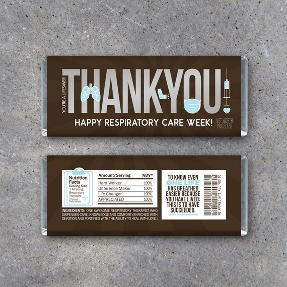Respiratory Therapist Appreciation Gift – Printable Thank You Candy Bar ...