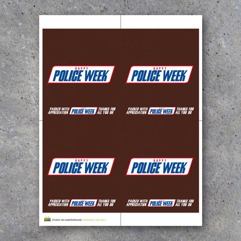 Happy Police Week Printable Candy Bar Wrapper Instant - Etsy