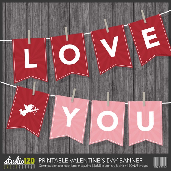Valentine’s Day Banner – Printable Digital File – Instant Download ...