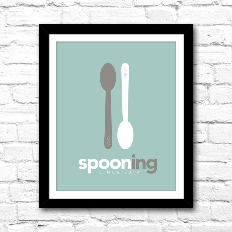 Kitchen Wall Art Spooning Since Printable Personalized | Etsy