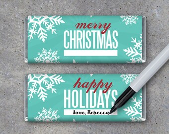 Merry Christmas Candy Bar Wrappers Printable Instant | Etsy